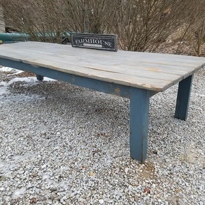 RUSTIC 12-foot FARMHOUSE TABLE Large Farm House Kitchen Distressed ...