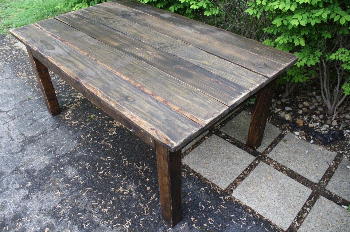 Rustic Cabin Table Kitchen Dining Farmhouse 44x70x31h FARM | Etsy