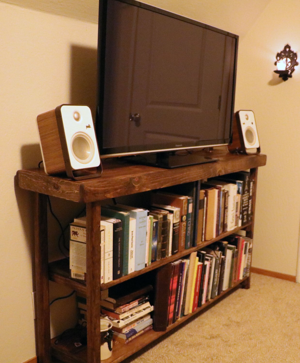 RUSTIC CONSOLE TABLE Bookcase Bookshelf Reclaimed Wood English | Etsy