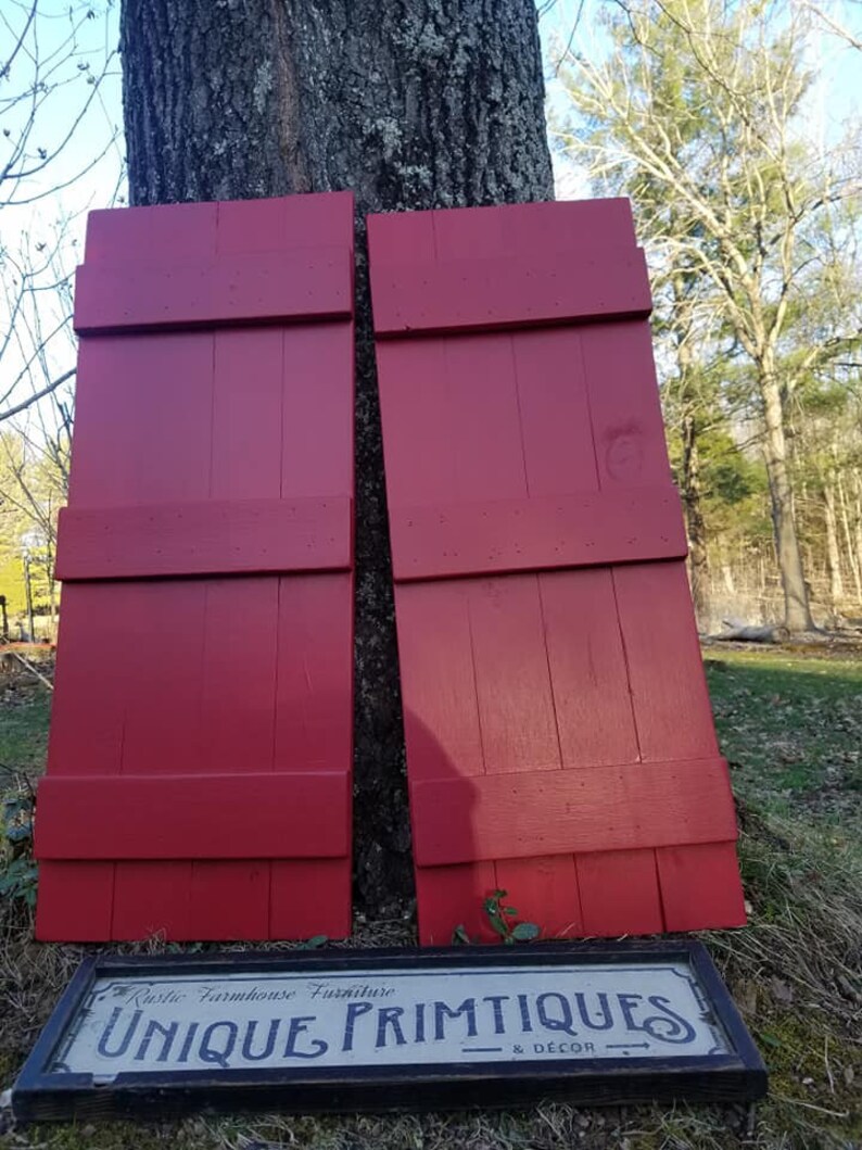 RUSTIC SHUTTERS Beautiful 4-slat Barn Red Wooden Display - Etsy