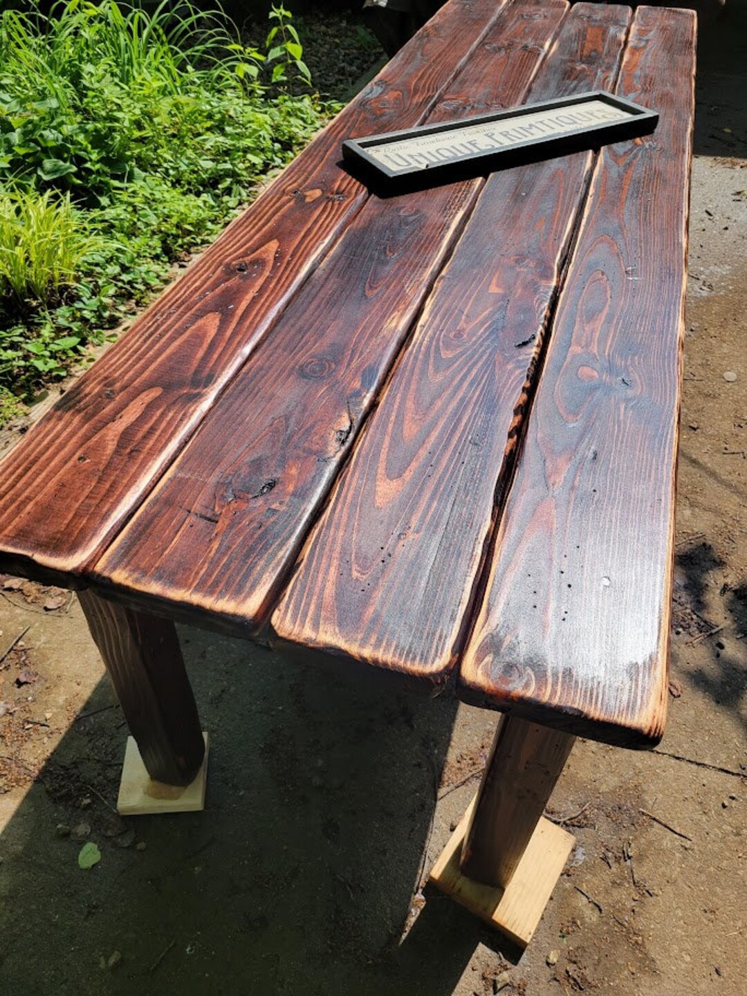 Rustic FARMHOUSE TABLE Wood Farm House Kitchen Dining Reclaimed ...