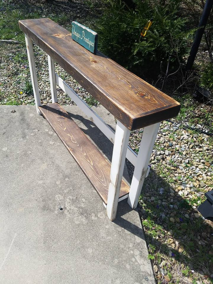 Rustic SOFA Console TABLE Reclaimed Wood Dark Walnut Stain | Etsy