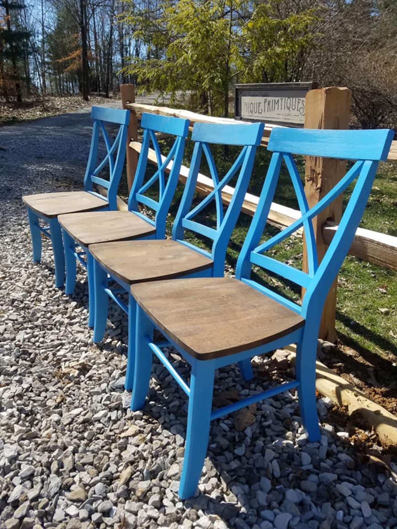 RUSTIC CHAIRS TWO Beautiful Rustic Wood Malaysian Oak Solid - Etsy