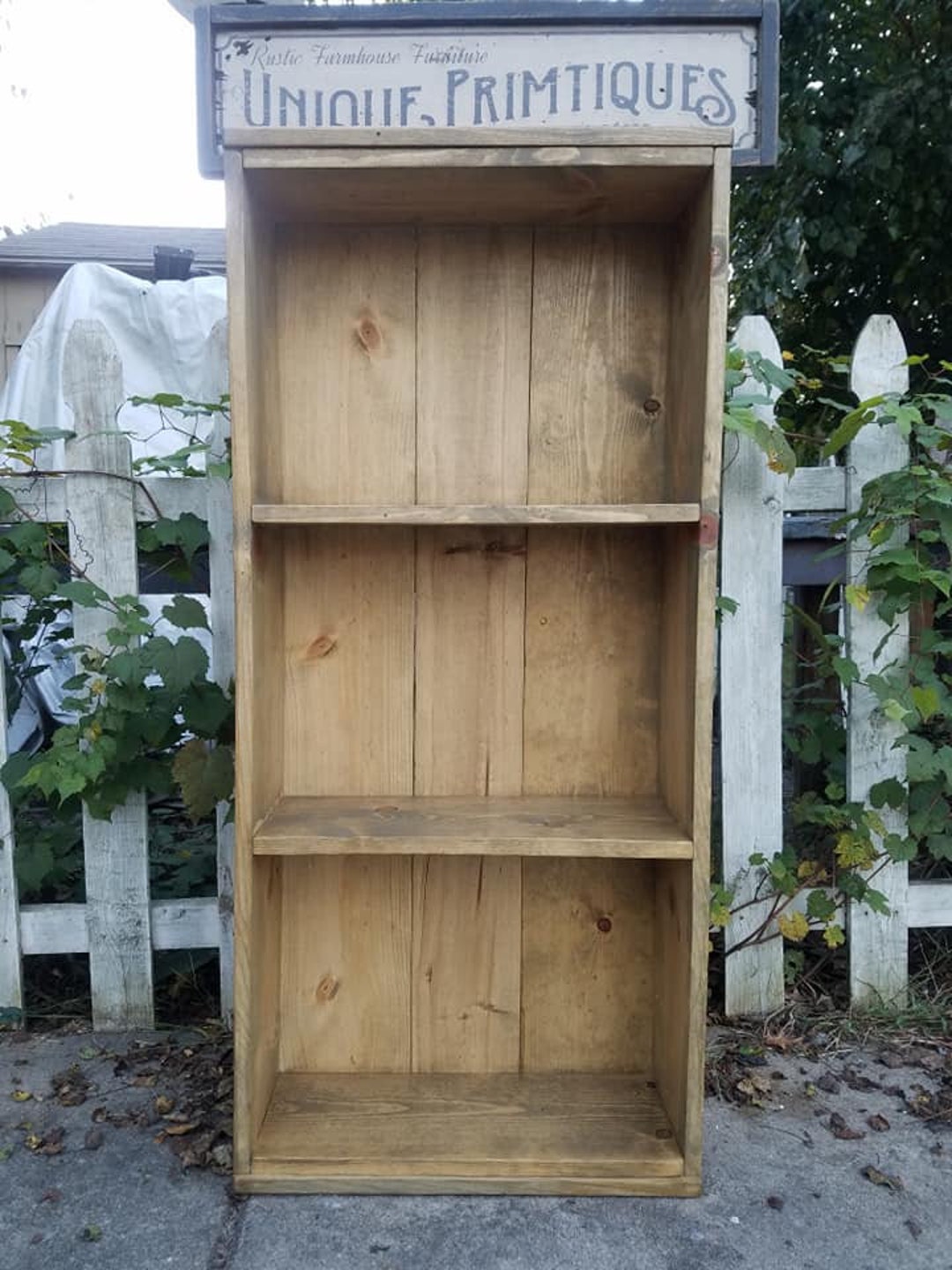 RUSTIC FARMHOUSE BOOKCASE Shelving Storage Shelf Driftwood Reclaimed ...