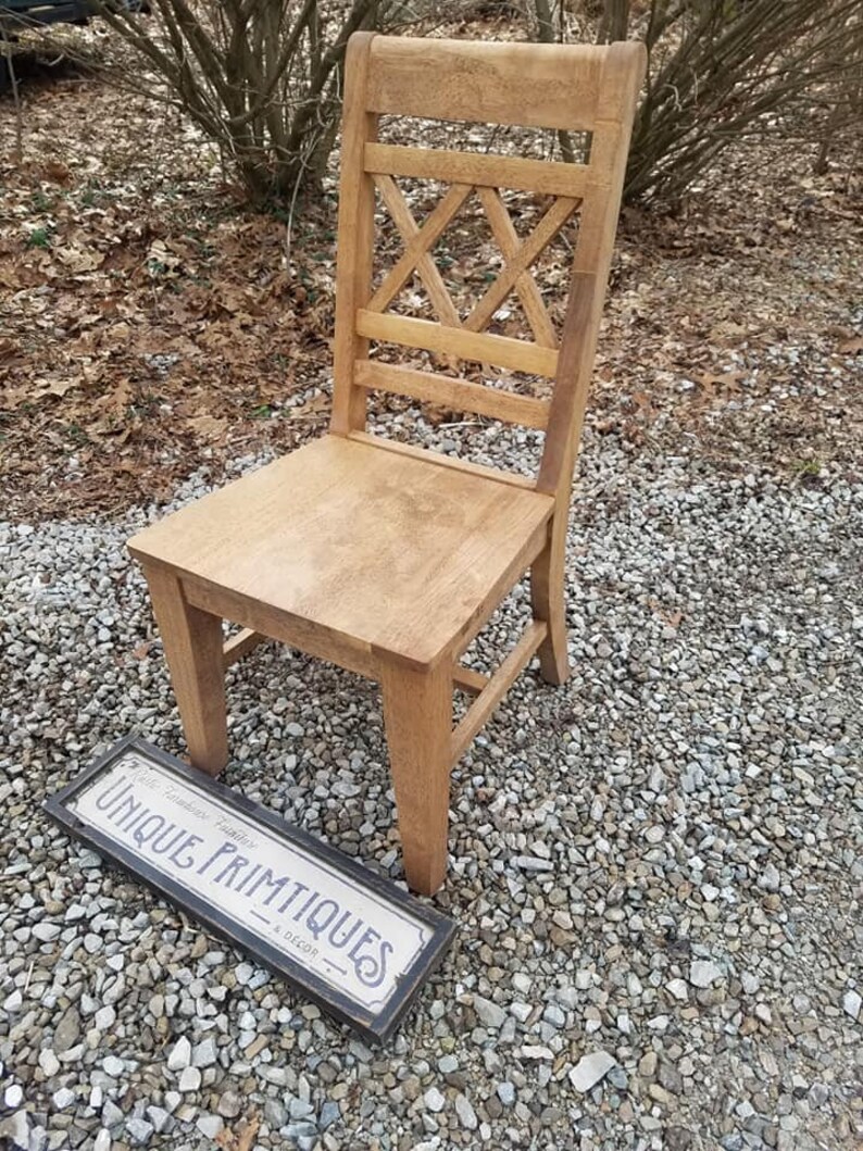 Beautiful Rustic Wood Malaysian Oak CHAIR Solid Wood X-back - Etsy