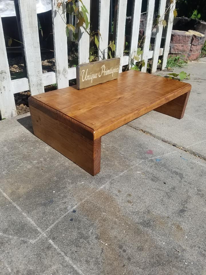 LARGE Rustic Table Riser Bench Centerpiece TV Computer Monitor Cake ...