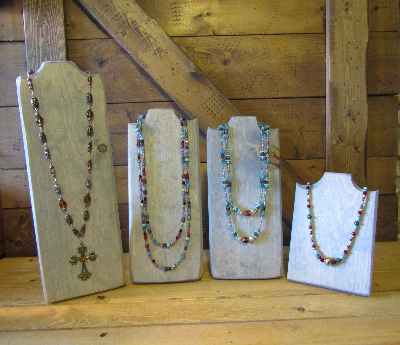 Rustic JEWELRY DISPLAY Necklace Stand Holders Different Sizes Custom ...