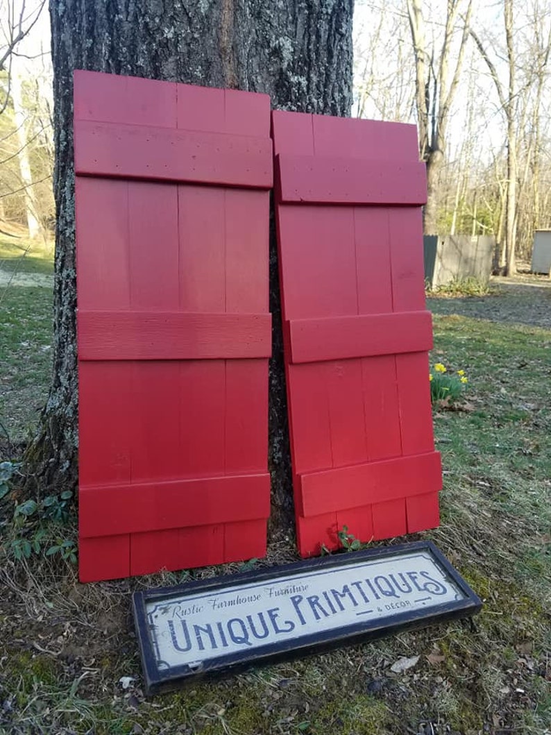 RUSTIC SHUTTERS Beautiful 4-slat Barn Red Wooden Display - Etsy