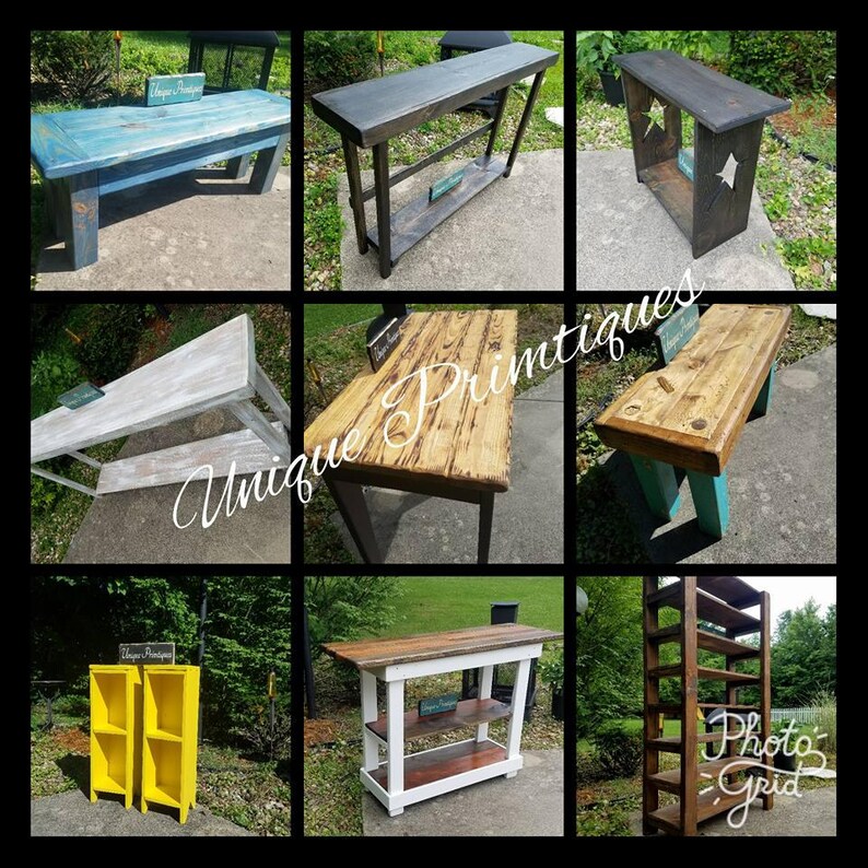 Rustic TABLE Reclaimed Wood Turned Leg Side END Lamp Table | Etsy