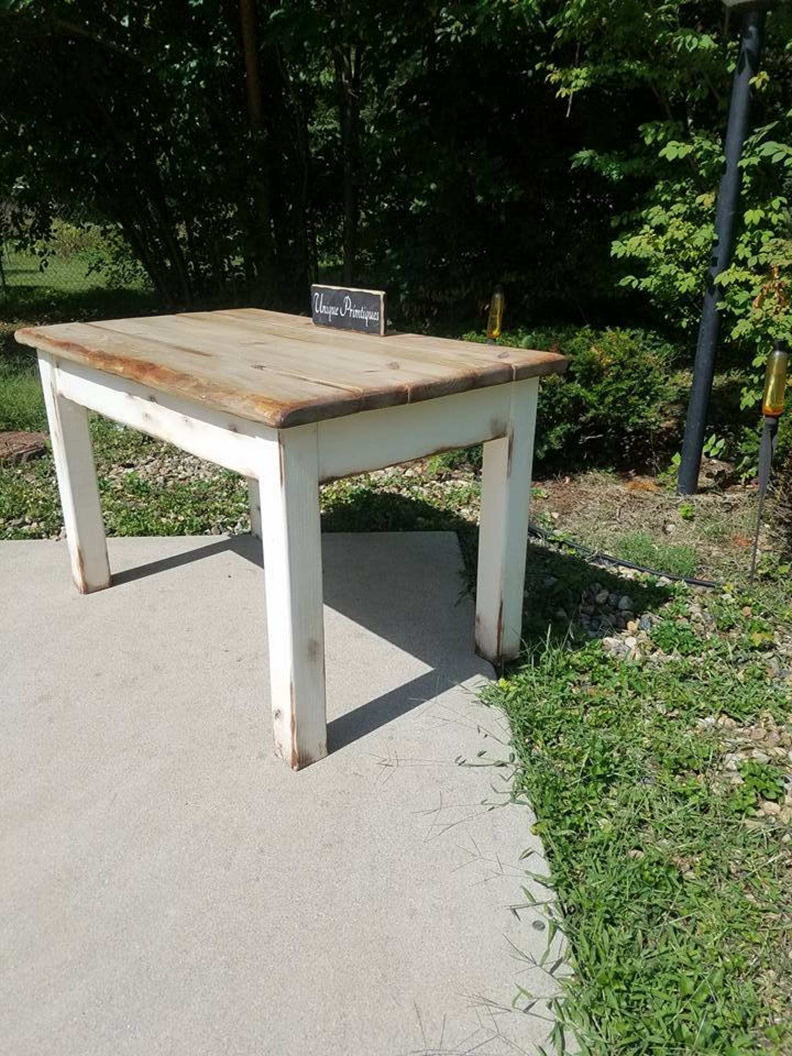 Rustic Wood Farm Table Weathered Gray Country White Cabin | Etsy