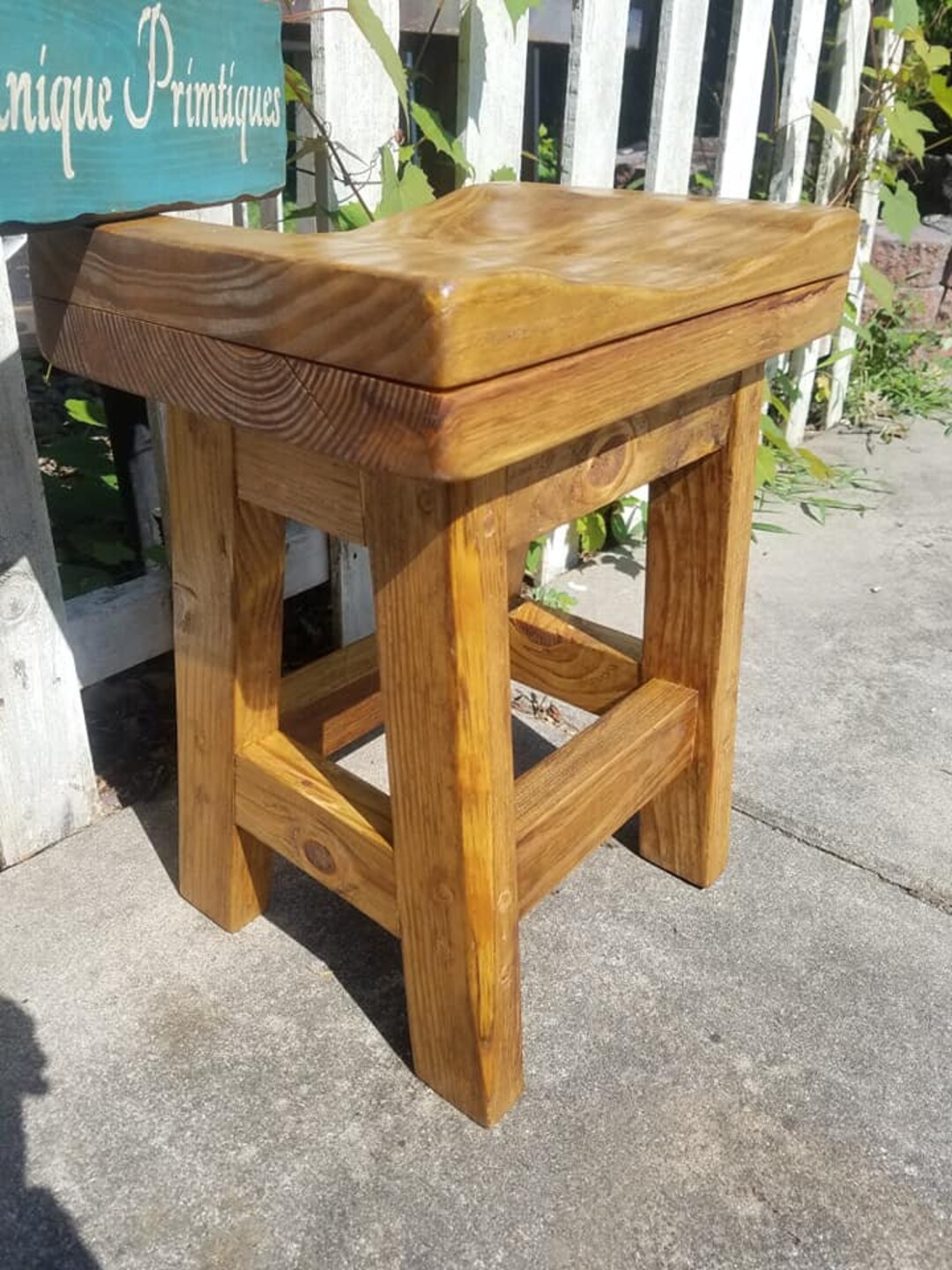 FARMHOUSE BAR STOOL Rustic Farm House Kitchen Tall or Short Reclaimed ...