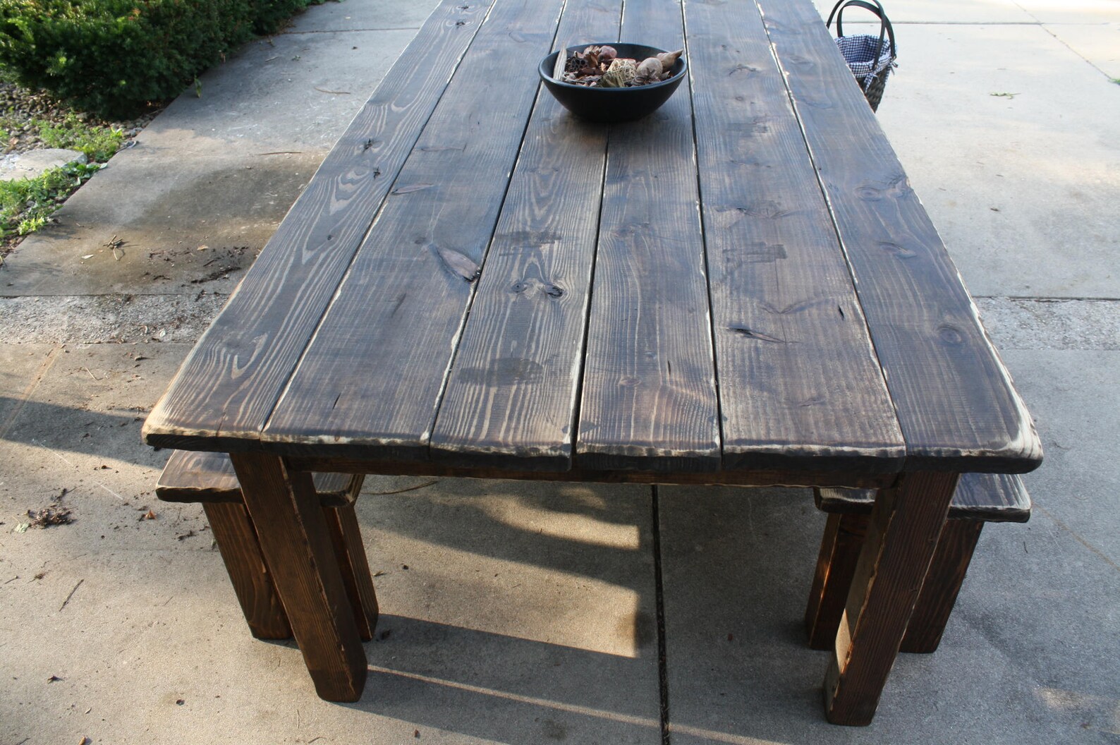 Rustic Wood FARM TABLE by Unique Primtiques Distressed Primitive ...