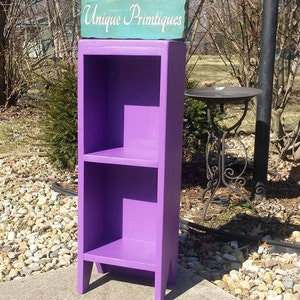 Small PURPLE Book Shelf Bookcase CD Movie Rack Multi Functional Lamp ...