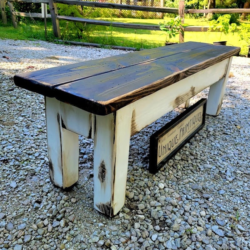 Rustic Bench - Etsy