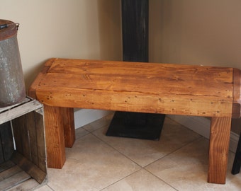 RUSTIC WOOD BENCH American Walnut Framed Bench 14x38x18h - Etsy
