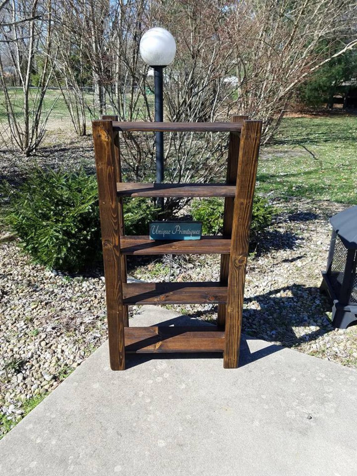 RUSTIC BOOKCASE TALL Reclaimed Wood Display Ladder End | Etsy