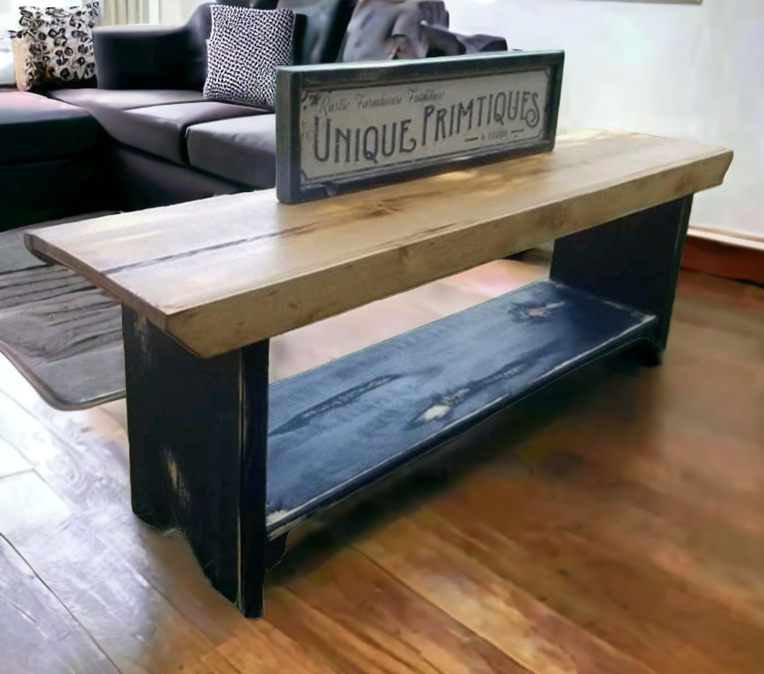 RUSTIC FARMHOUSE BENCH 12x50x18h Large Table Riser Mud Room Porch ...