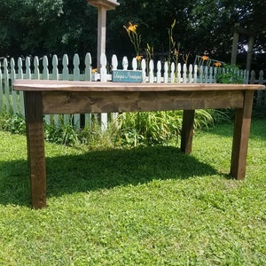 Rustic FARMHOUSE TABLE 8-FT Wood Farm House Kitchen Dining W/ Matching ...