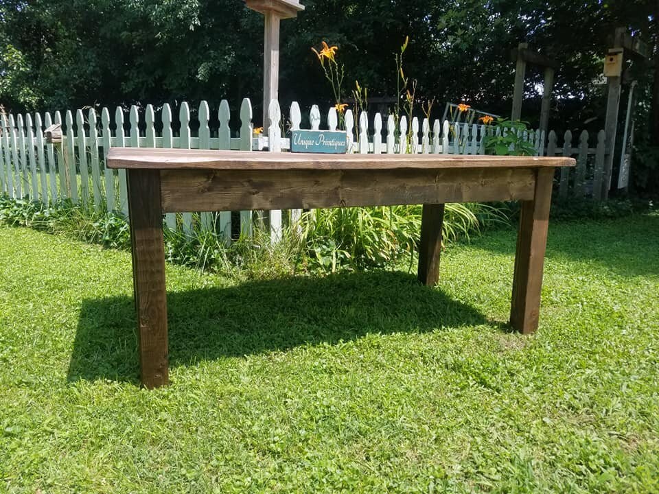 Rustic FARMHOUSE TABLE Wood Farm House Kitchen Dining Reclaimed ...