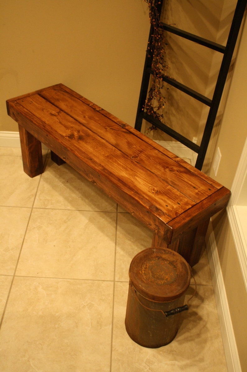 RUSTIC WOOD BENCH American Walnut 14x54x18h Custom Sizes | Etsy