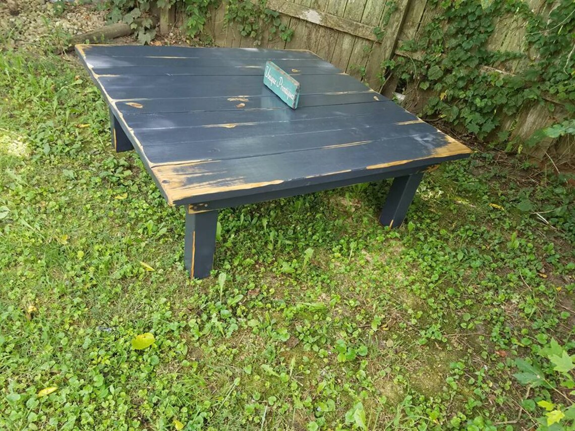 RUSTIC FARMHOUSE COFFEE Table Extra Large Square Farm House Living ...
