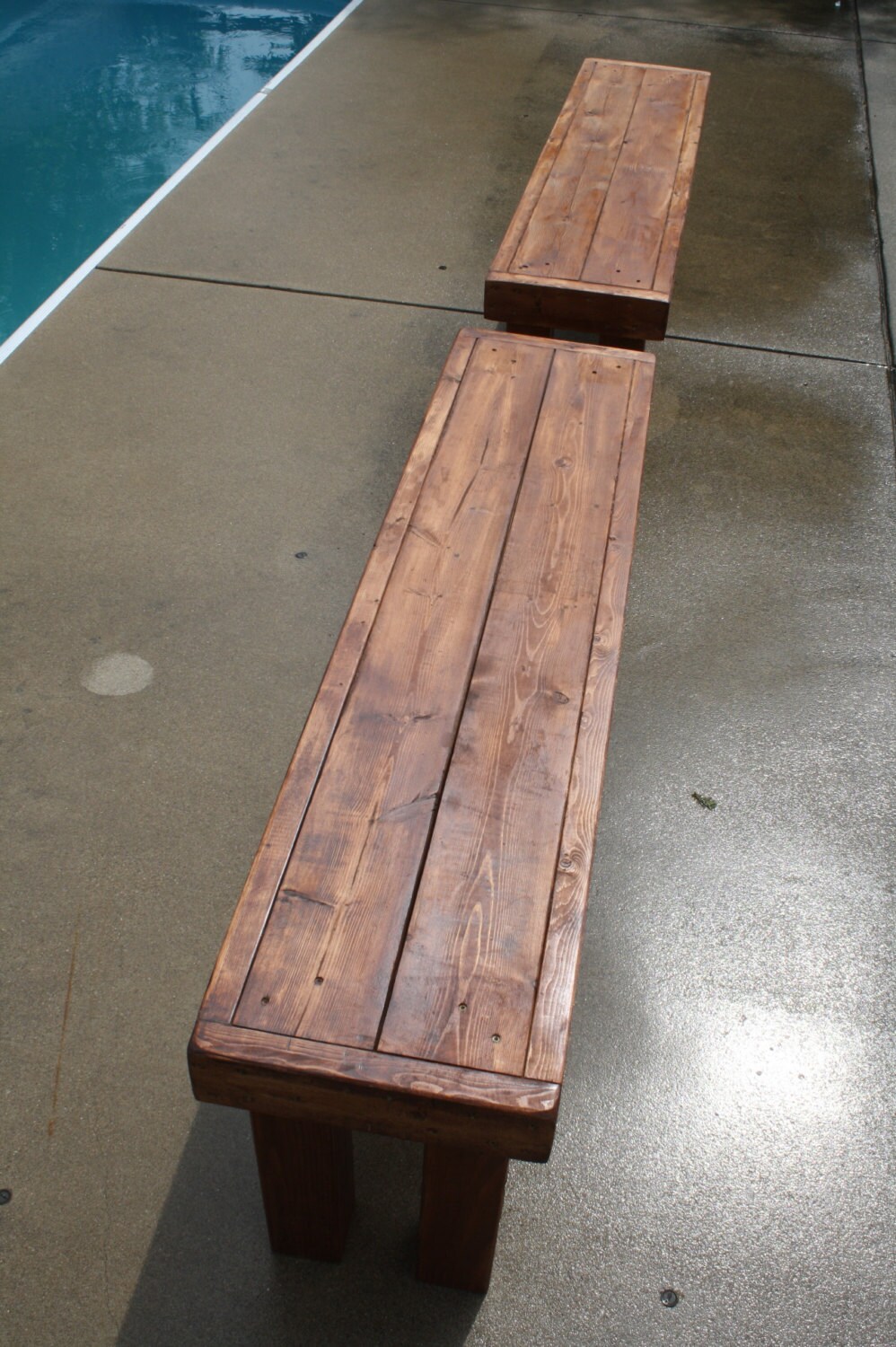 RUSTIC WOOD BENCH Indoor Outdoor Benches x2 American Walnut | Etsy