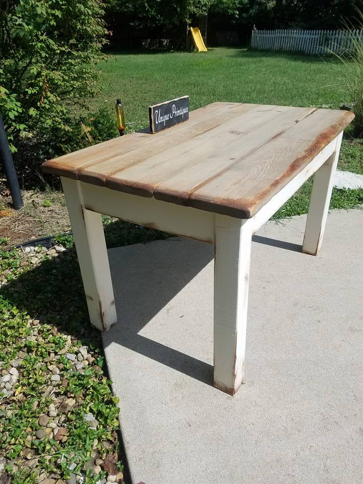 Rustic Wood Farm Table Weathered Gray Country White Cabin | Etsy