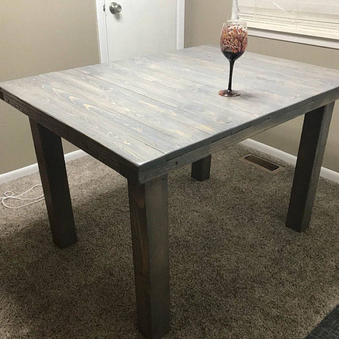 Modern RUSTIC DESK TABLE Kitchen Weathered Gray Solid Wood | Etsy