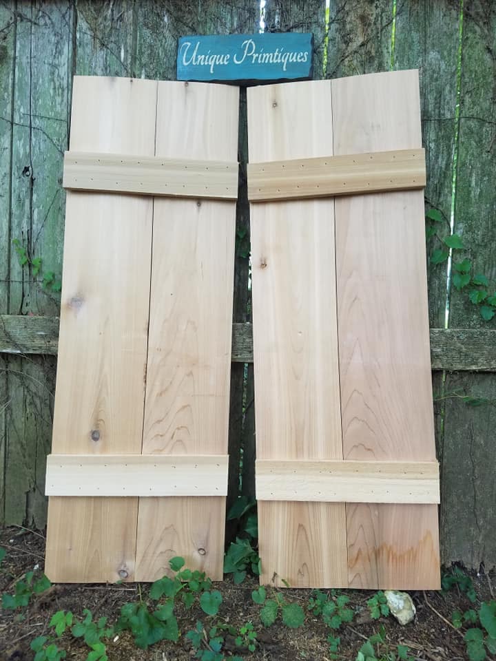 RED CEDAR SHUTTERS Farmhouse Style Rustic Farm House Wood Mini | Etsy