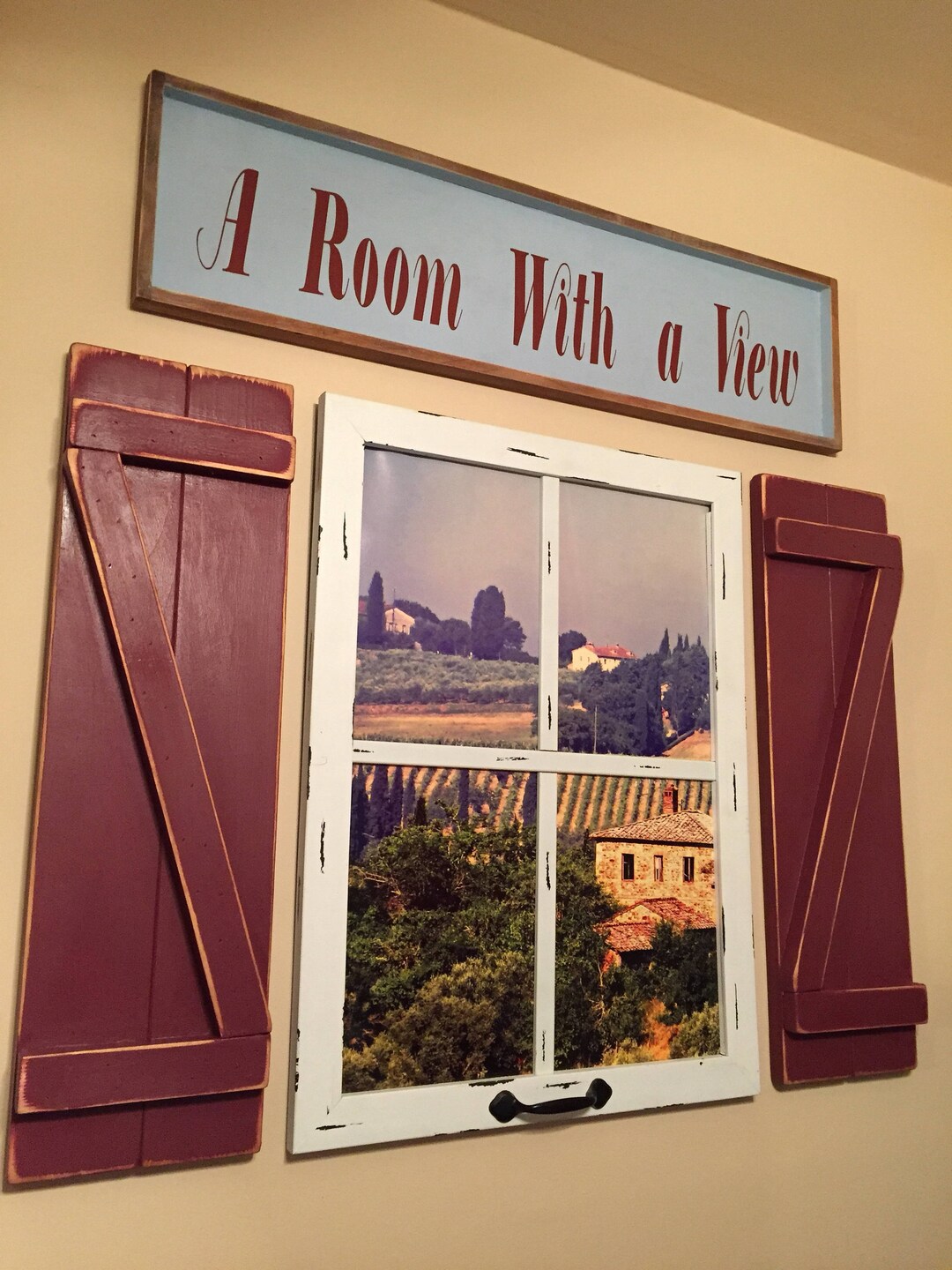 Rustic Wood SHUTTERS Distressed Country Living Life "z" Barn Red ...