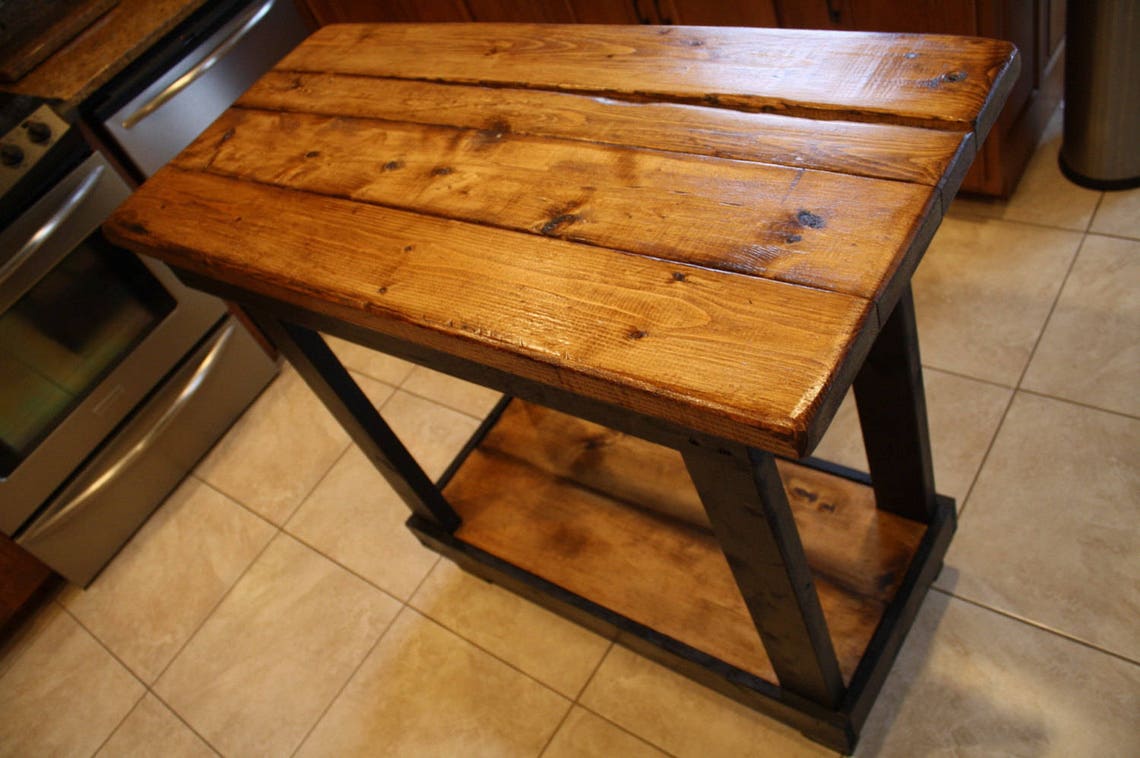 Rustic Kitchen ISLAND Wood Bar Table Cabin Farm House Tall - Etsy