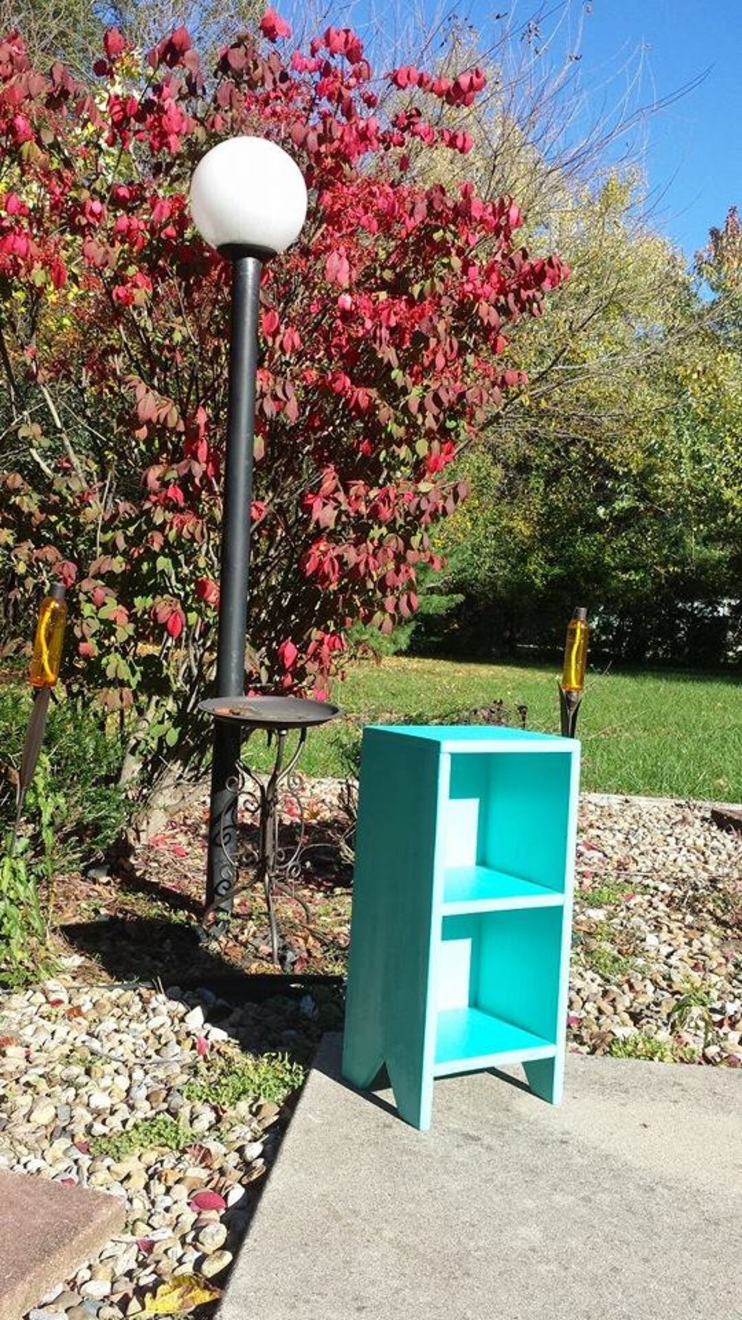 Patina Tint Bright Blue Book Shelf Small Bookcase CD Movie Rack Multi ...