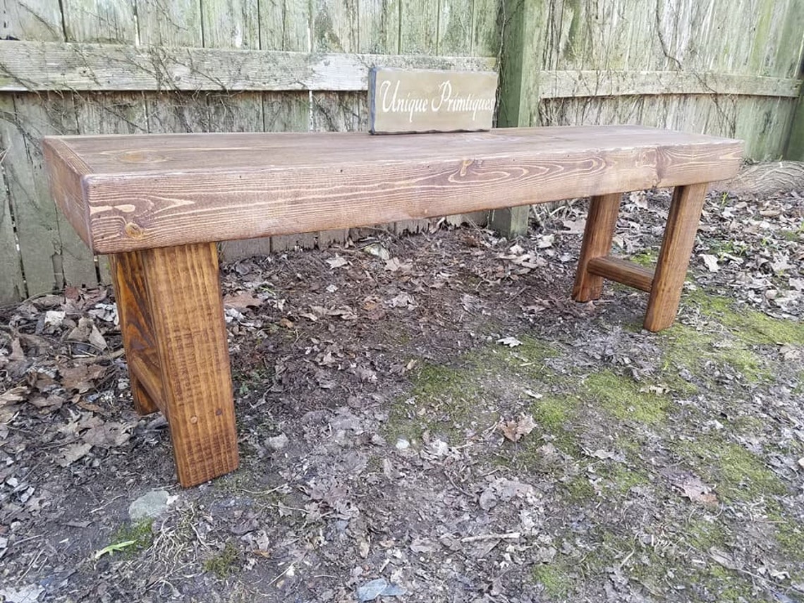 GARDEN BENCH Rustic Wood Porch Patio Wooden Indoor Outdoor - Etsy