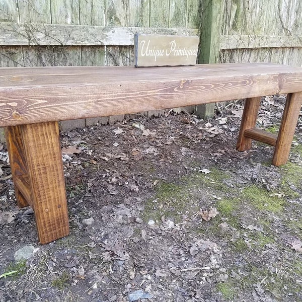 Rustic Wood Bench - Etsy