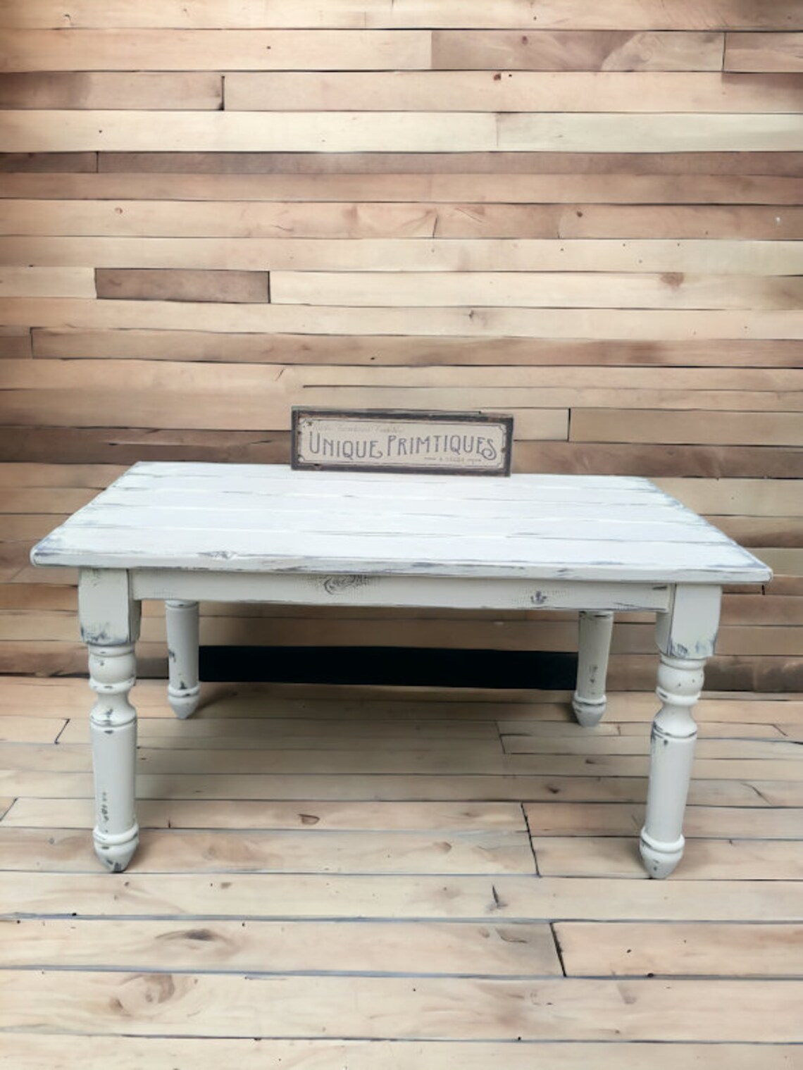 French Country Rustic Farmhouse TABLE Reclaimed Weathered White ...