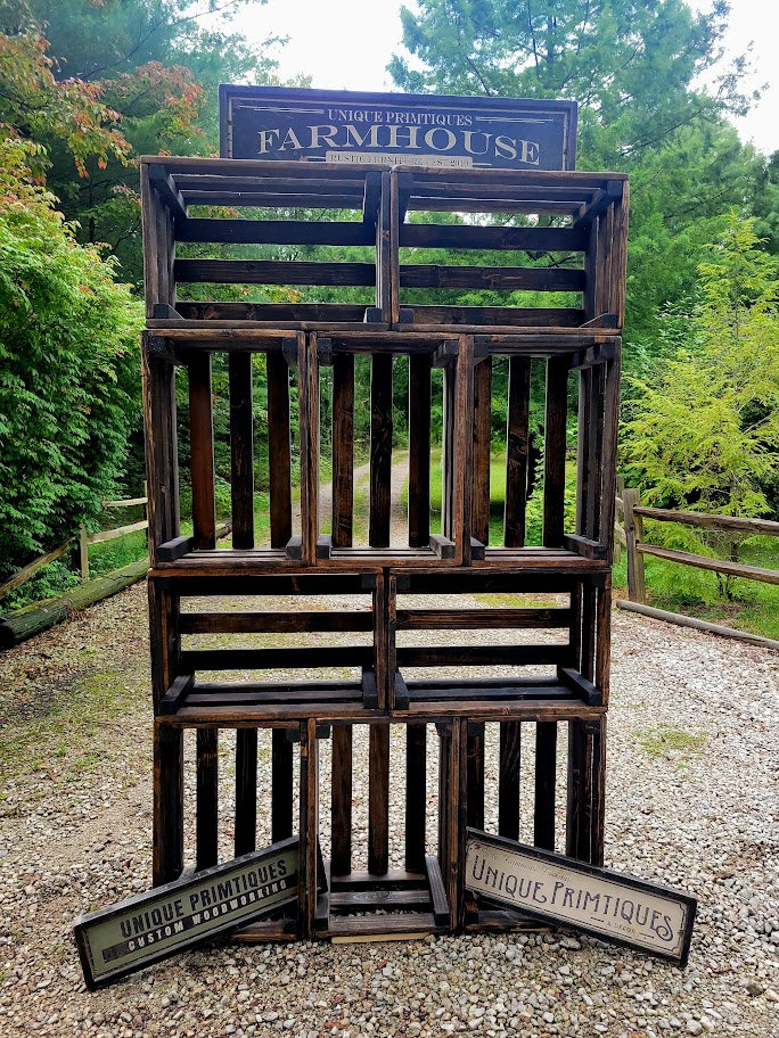 CRATES Rustic BOOKCASE Make Long Tall Narrow Wide WALL Unit Console ...