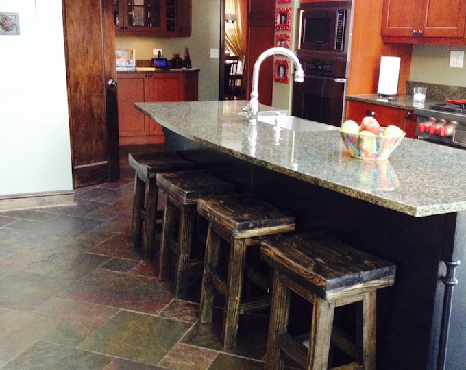 RUSTIC FARMHOUSE BAR Stools Set of Four Farm House Country - Etsy