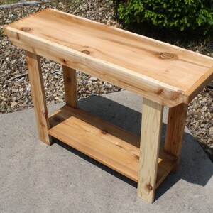 RUSTIC CEDAR CONSOLE Table Sofa Accent Entry Hall Table Solid Red Cedar ...