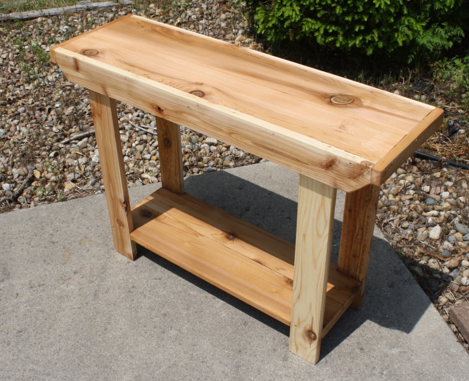 RUSTIC CEDAR CONSOLE Table Sofa Accent Entry Hall Table Solid Red Cedar ...
