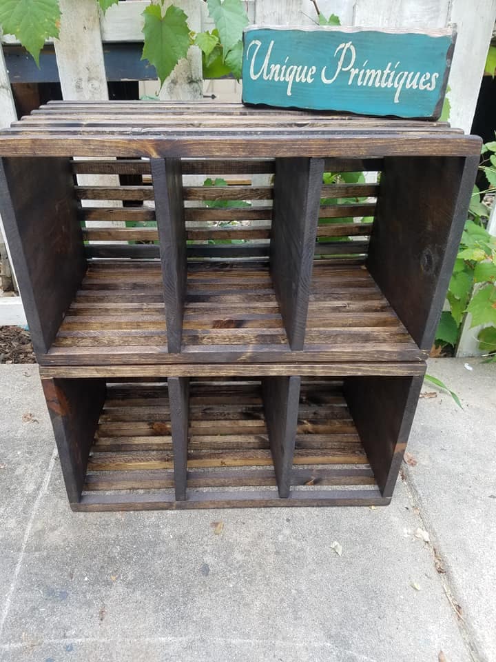 RUSTIC FARMHOUSE CRATE W/dividers Large Reclaimed Wood Farm House Wall ...