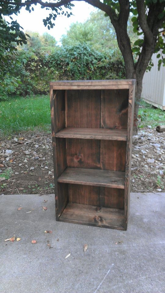 RUSTIC FARMHOUSE BOOKCASE Shelving Storage Shelf Dark Walnut | Etsy