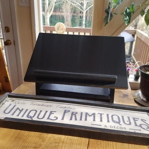 RUSTIC BOOK STAND Bookstand Kindle Tablet Cookbook Cook Book Holder Art ...
