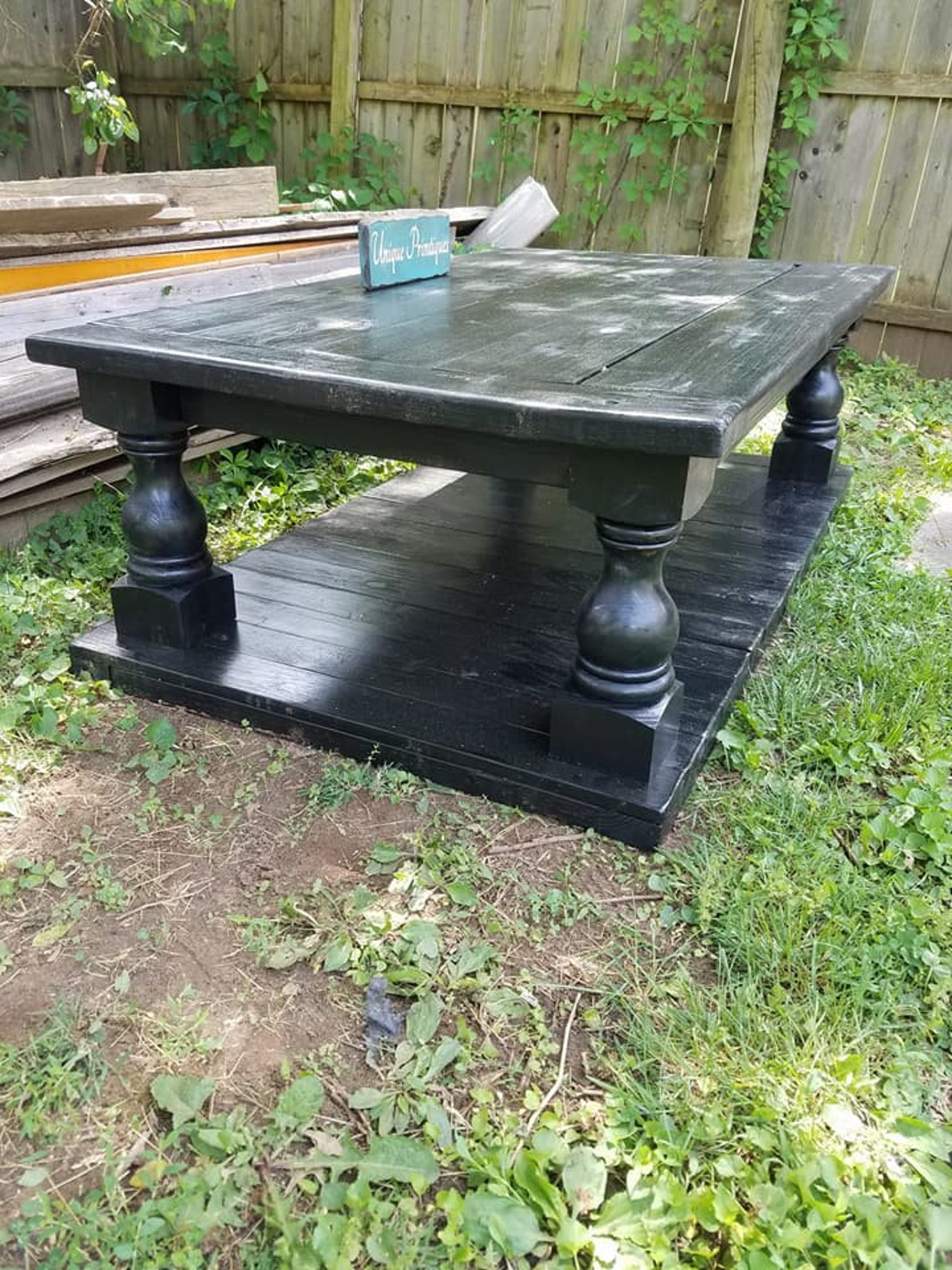 Balustrade COFFEE TABLE Solid Rustic Reclaimed Salvaged Wood Custom ...