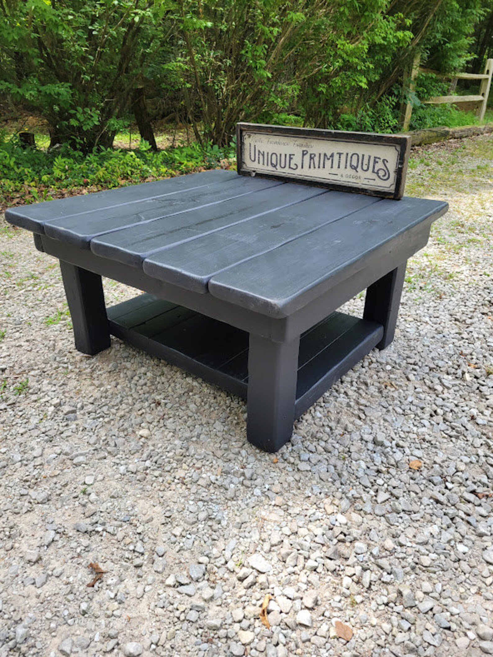 RUSTIC FARMHOUSE COFFEE Table Ext Large Square Shelf Farm House Living ...