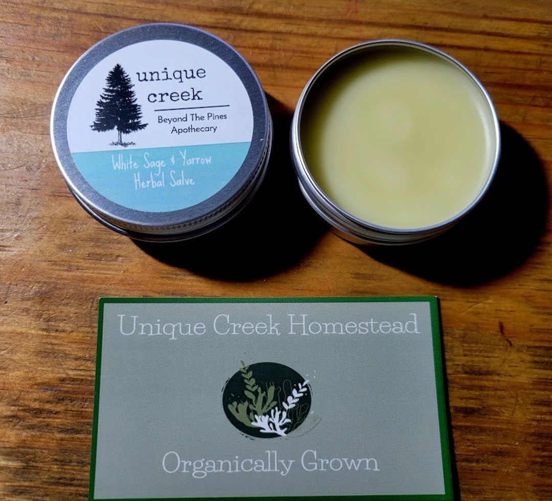 White Sage & Yarrow All Purpose SALVE 1 Oz Metal Reuseable Tin Skin ...