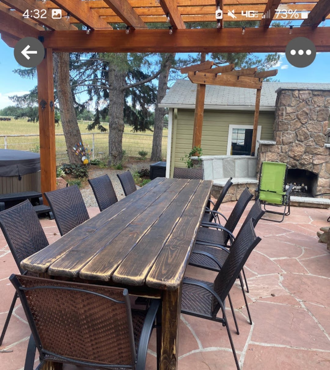 MASSIVE Rustic FARM TABLE Farmhouse Primitive Country Cabin Distressed ...