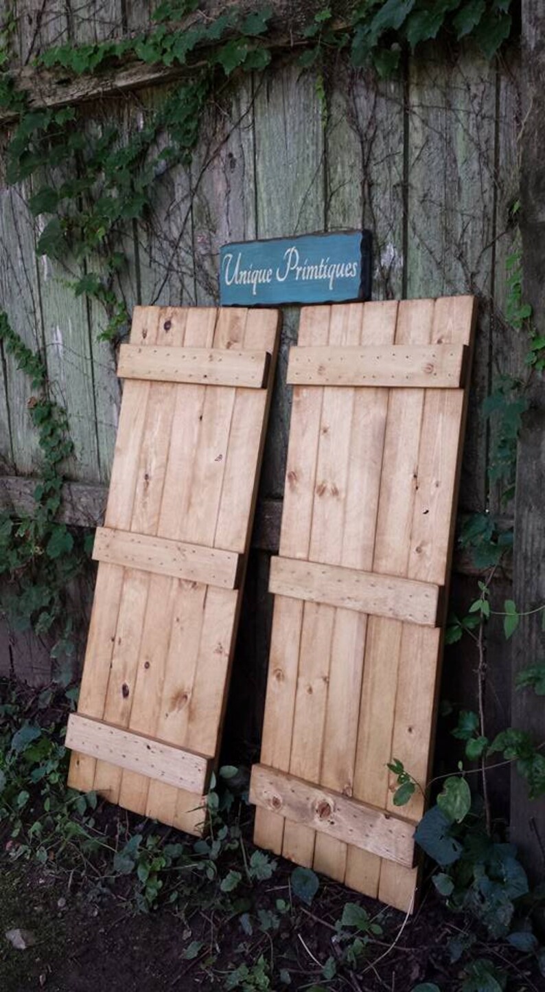 RUSTIC WOOD SHUTTERS 5-Slat Farmhouse Barn Doors English | Etsy