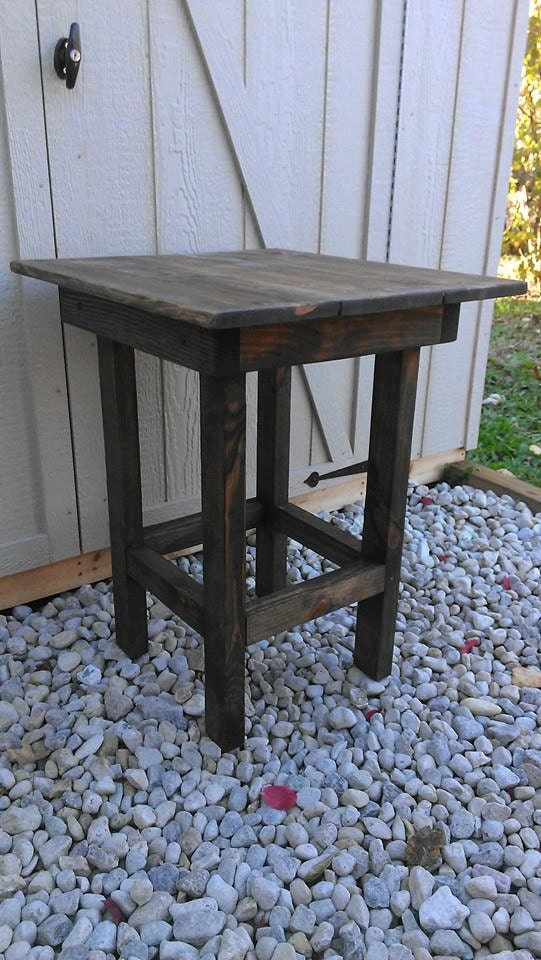 RUSTIC END TABLE Side Corner Lamp Reclaimed Wood Dark Walnut | Etsy