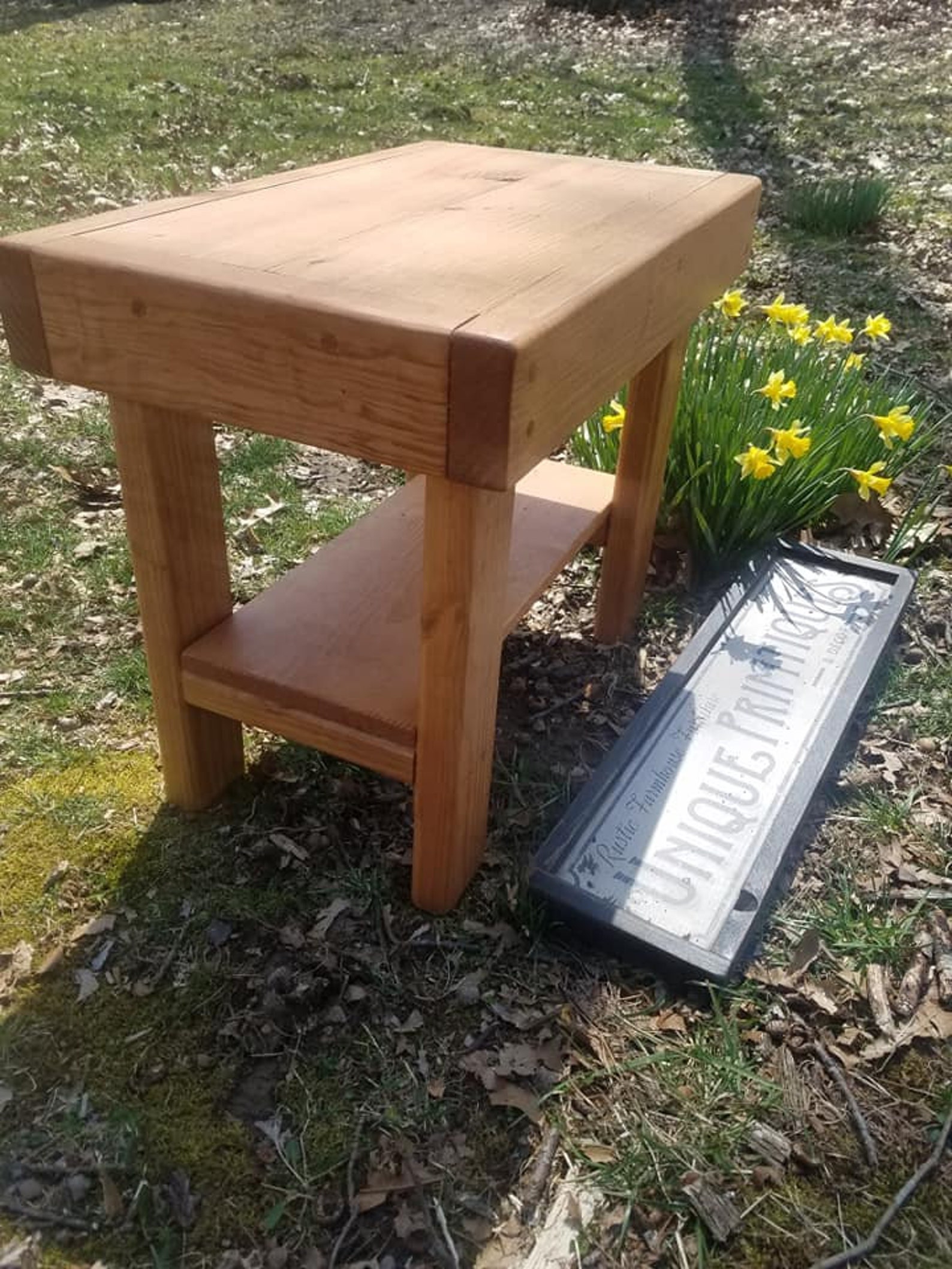 RUSTIC END TABLE Reclaimed Wood Side Fish Tank Amp Plant Night | Etsy