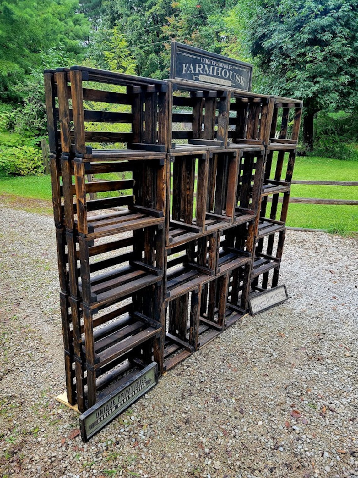 CRATES Rustic BOOKCASE Make Long Tall Narrow Wide WALL Unit - Etsy